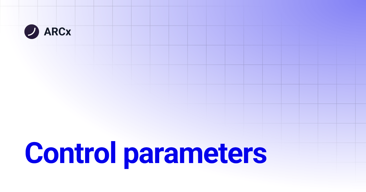 Control parameters | ARCx
